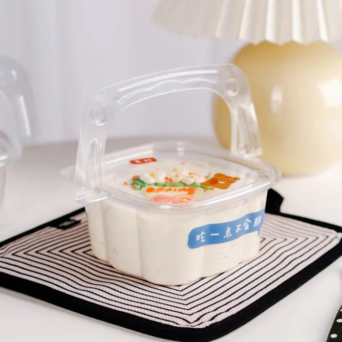 Jual BOX KUE PORTABLE CLEAR BOX DENGAN PEGANGAN UNTUK KUE SIZE 10X10X6 ...