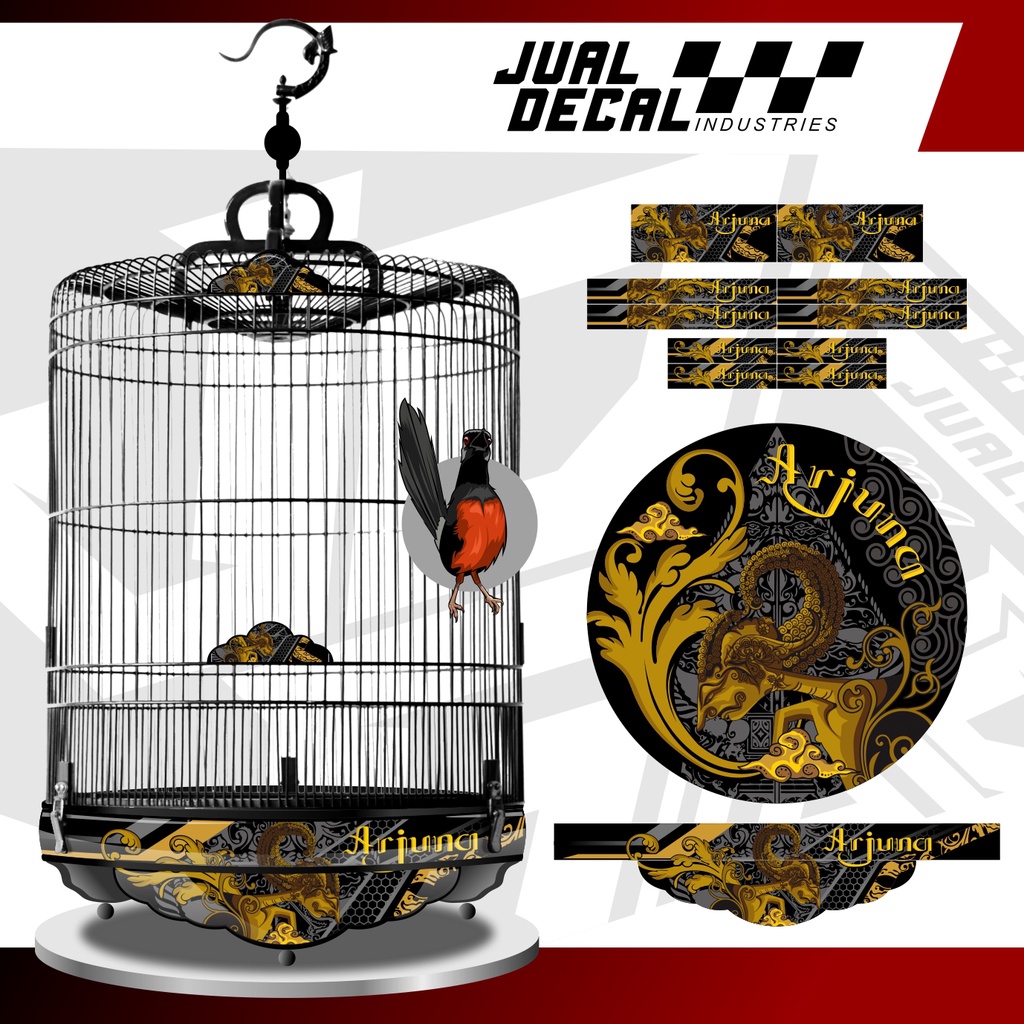 Jual Stiker Sangkar Murai Variasi WAYANG ARJUNA Decal Tebok Kandang ...