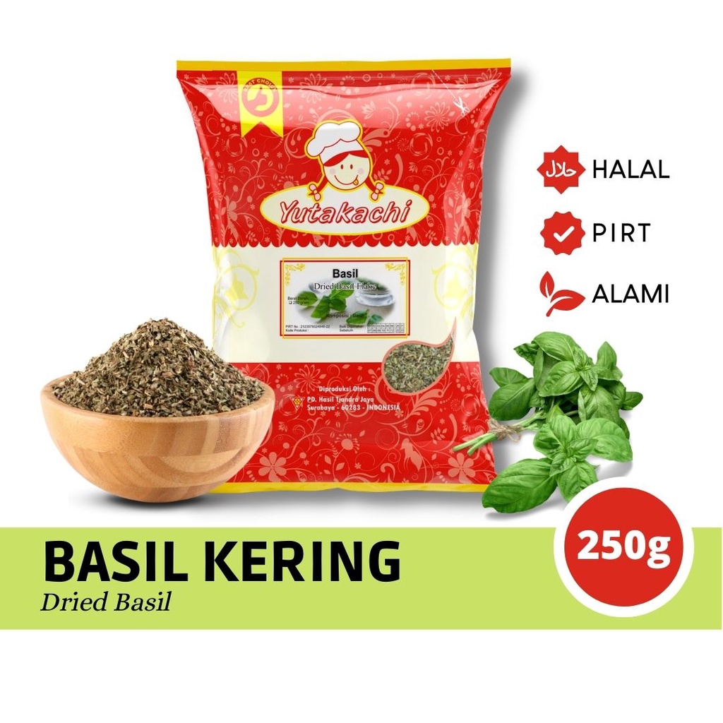 Jual Basil Kering / Basil Leaves 250 Gram Yutakachi / Daun Herbs Herbal ...