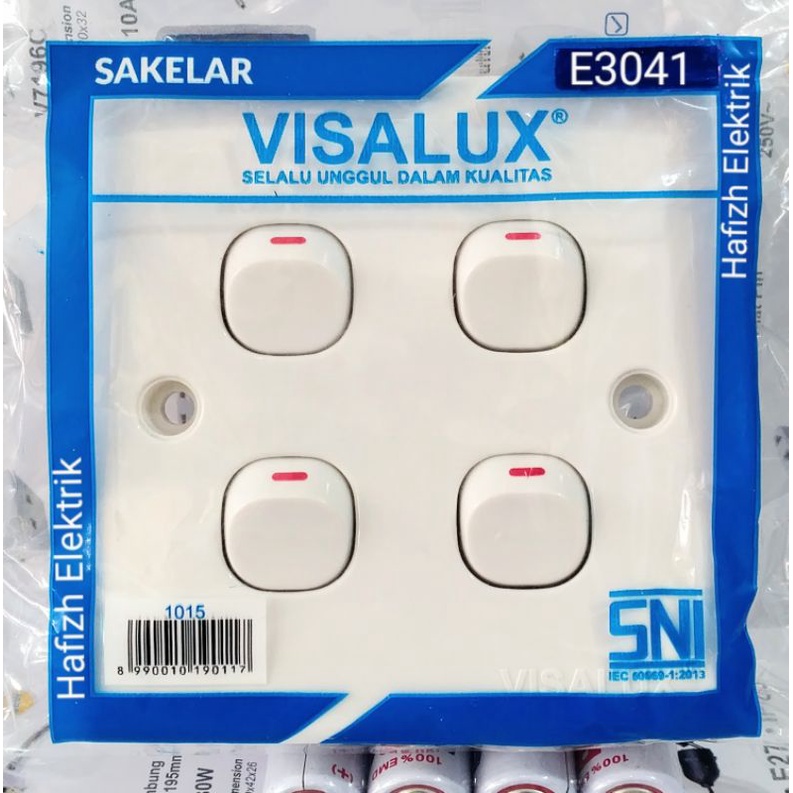 Jual Saklar Visalux 4 Switch E-SERIES VSE-3041/10A Saklar 4G 1W ...