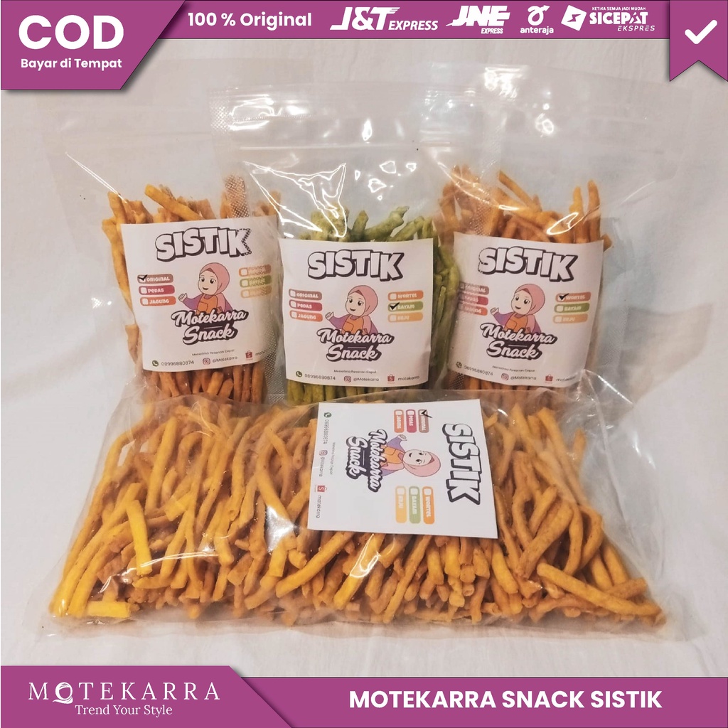 Jual Sistik Snack / Makanan Ringan Keripik Gurih Rasa Original/Pedas ...