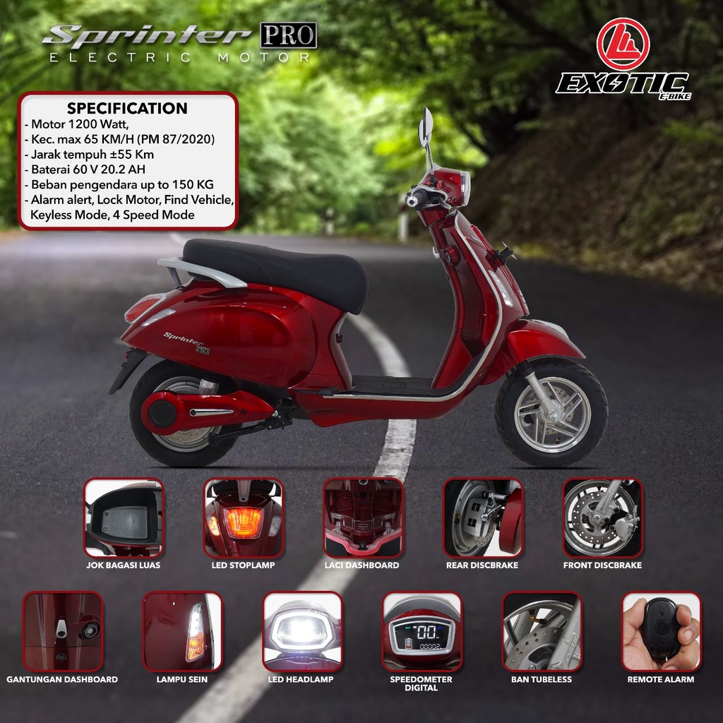 Jual VESPA MOTOR LISTRIK SPRINTER PRO PACIFIC EXOTIC | Shopee Indonesia