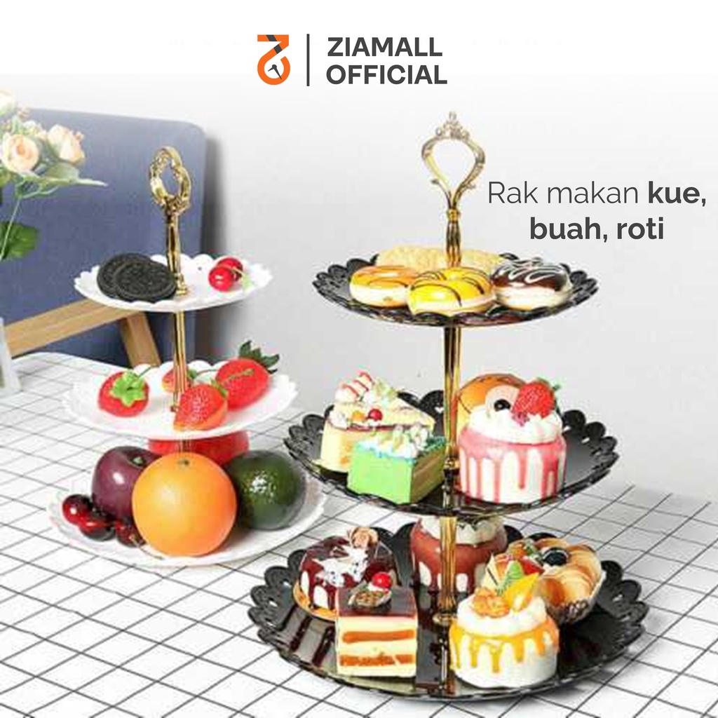 Jual Rak Tatakan Makanan Cemilan Kue Buah Roti Cake Plate Stand Display ...