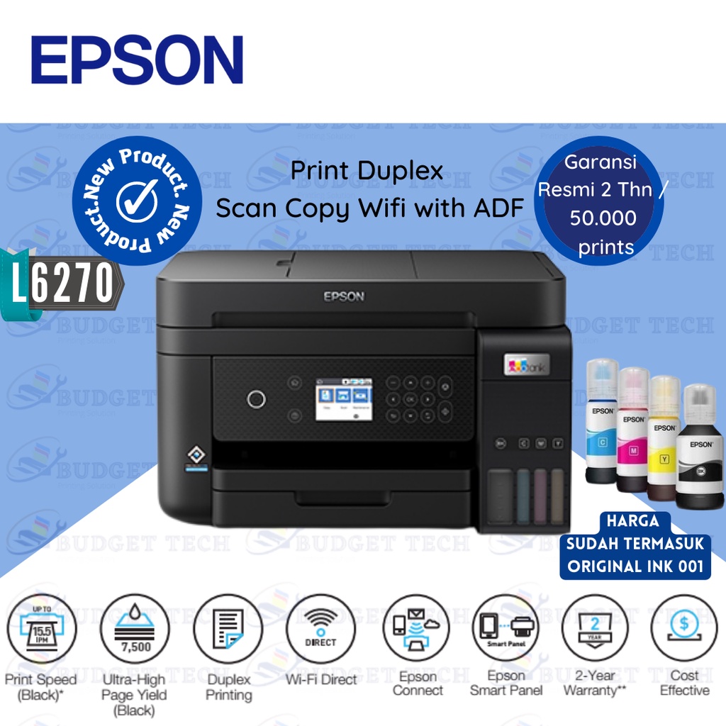 Jual Epson EcoTank L6270 A4 Wi-Fi Duplex All-in-One Ink Tank Printer ...