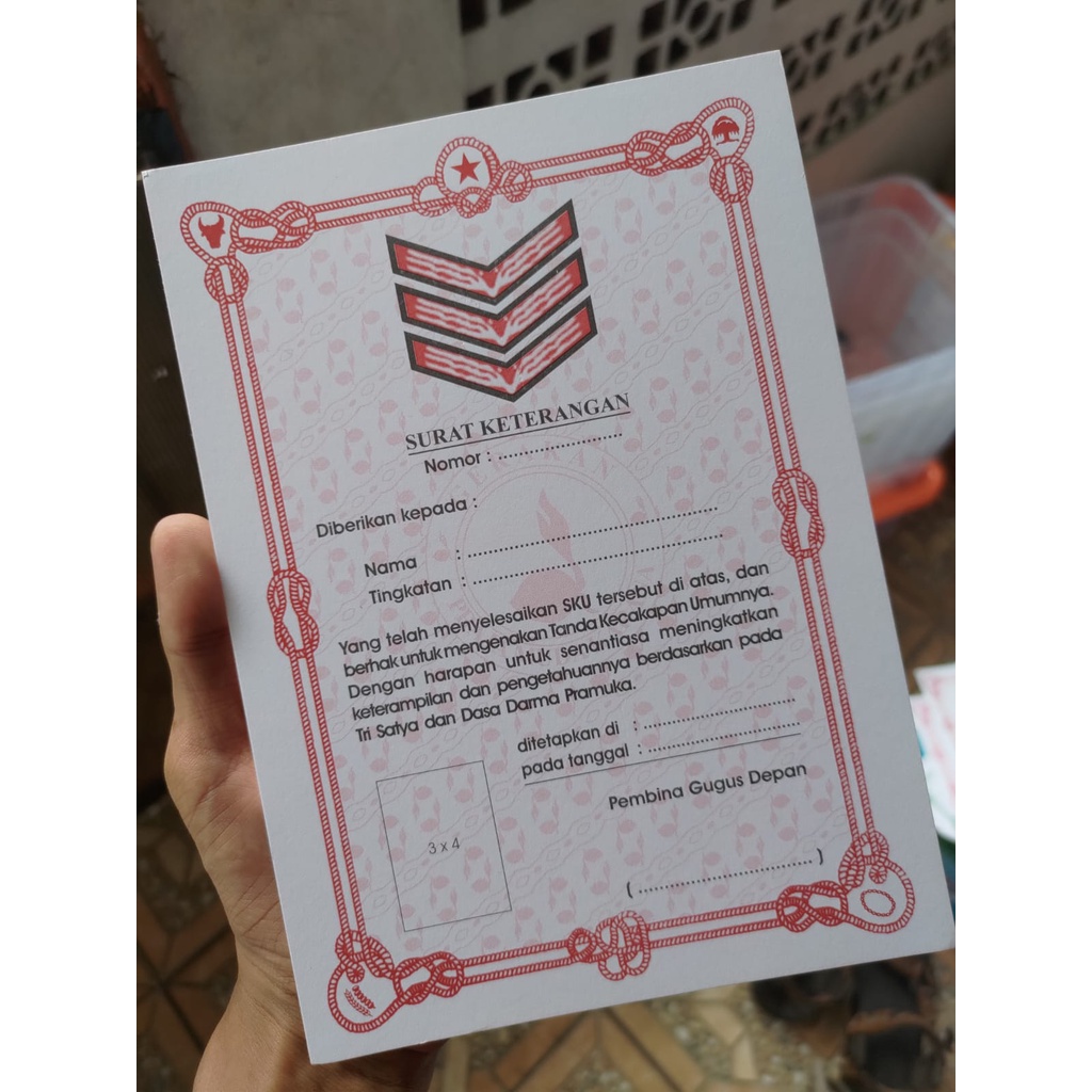 Jual SERTIFIKAT TERAP TANDA LULUS TKU PENGGALANG A5 | Shopee Indonesia