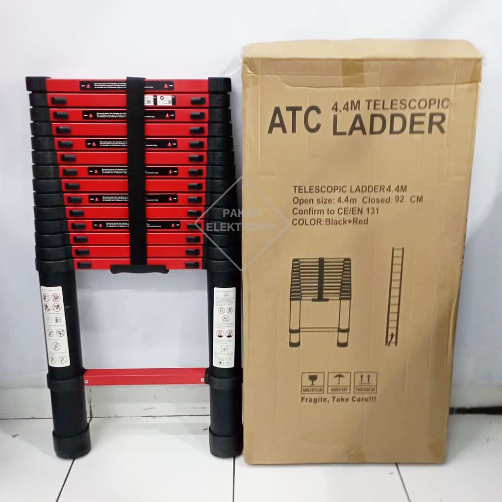Jual ATC Tangga Ladder Telescopic 4.4m (Merah Hitam) | Shopee Indonesia