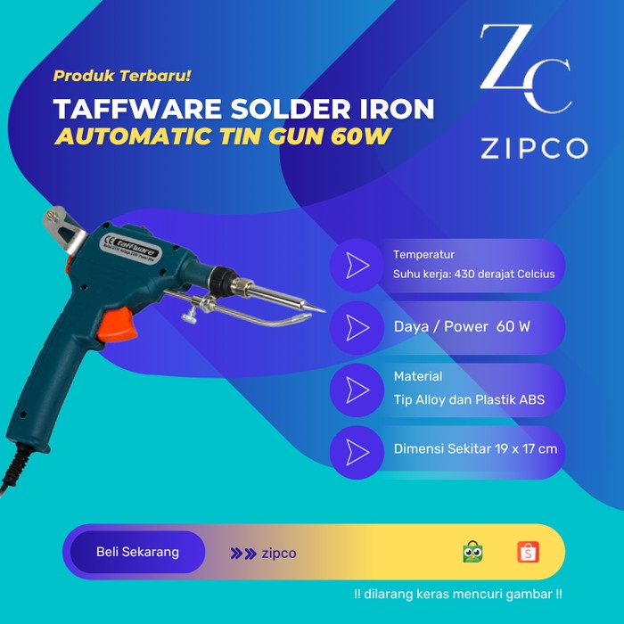 Jual Taffware Solder Iron Automatic Tin Gun 60W Solder Otomatis ...