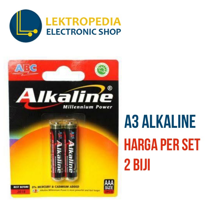 Jual Baterai A3 Alkaline Isi 2 Abc 1,5 volt AAA SNI Batu Batre Battery ...