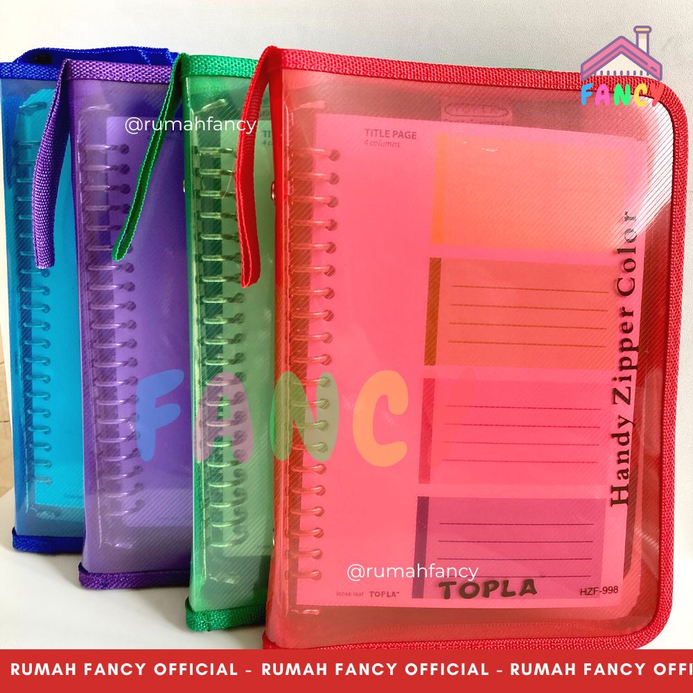 Jual TOPLA Map Binder A5 Resleting Zipper Transparan Warna / Map Binder ...