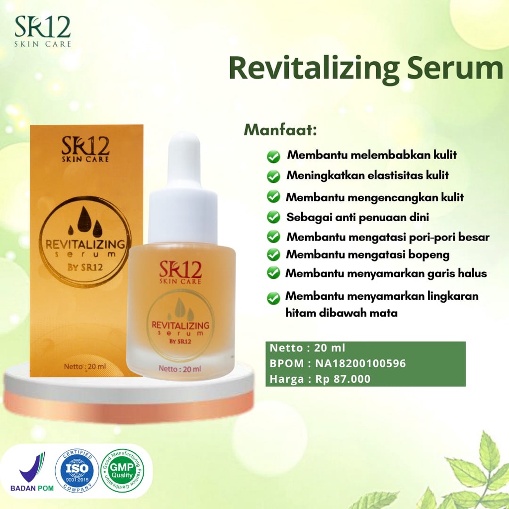 Jual Revitalizing Serum SR12 Serum Wajah Bopeng dan Lingkar Mata Panda Menyamarkan Garis Halus ...
