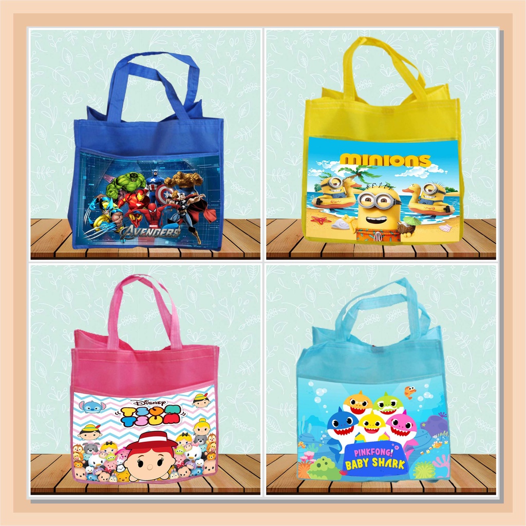 Jual GOODIE BAG TAS BINGKISAN SNACK ULANG TAHUN ANAK MUAT KOTAK BENTO ...