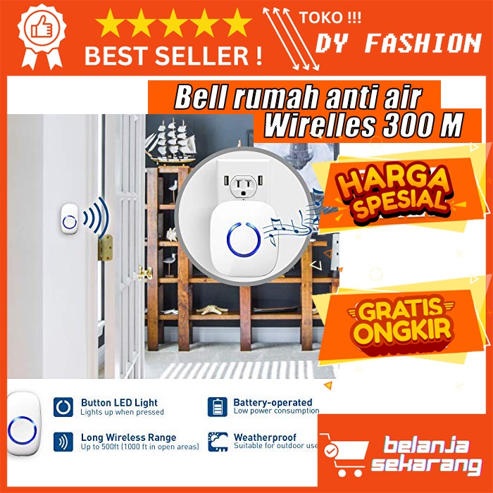 Jual Bel Rumah Wireless Door Bell pintu rumah SP762 kantor Waterproof ...