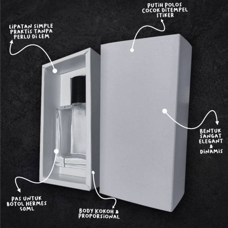 Jual Dus sliding putih polos HERRMESS 50ML / sliding box parfum ...