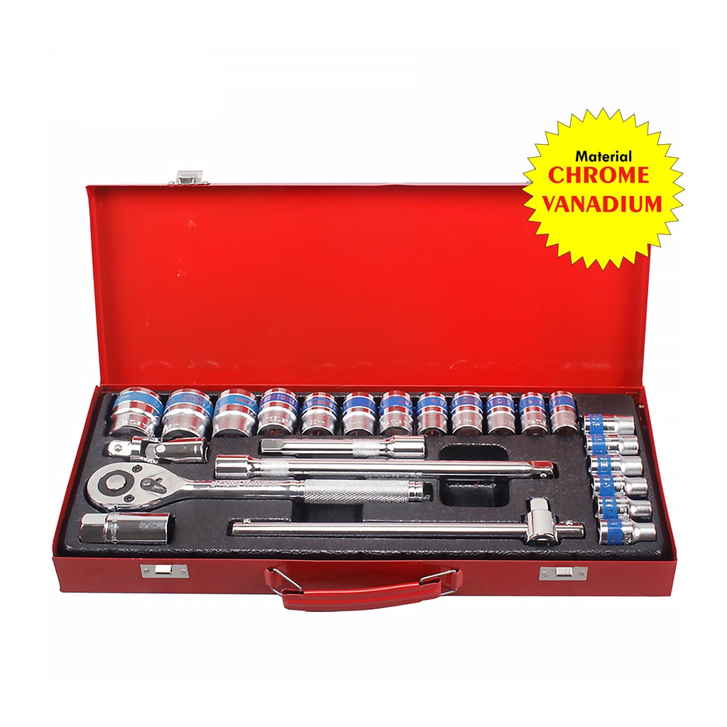 Jual Socket Tool Kit Set Pas Ring Motor Mobil – Set Kuci Shock 46 PCS ...