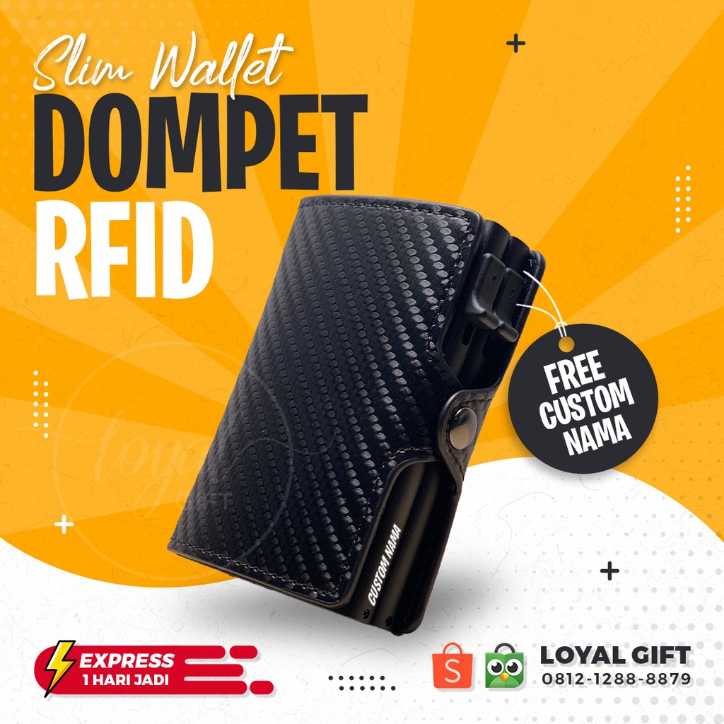 Jual Dompet Kartu RFID Carbon Asli Twin Black (Side) - GARANSI GANTI ...