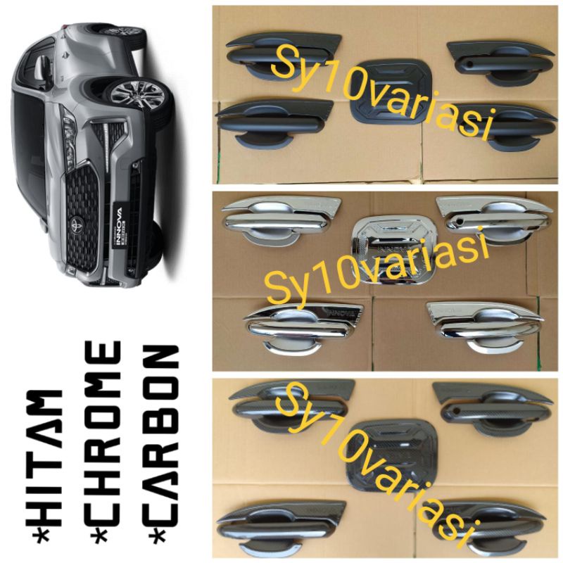 Jual Paket outer handle tank cover Innova Zenix 2023 2024 Hitam Chrome Carbon Glossy | Shopee ...
