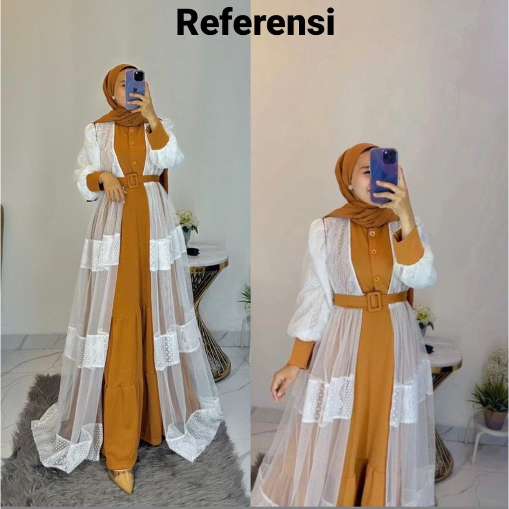 Jual GAMIS DEWISAN 2IN1 LONG OUTER BURKAT MIXX CRINKLE /COD/GAMIS ...