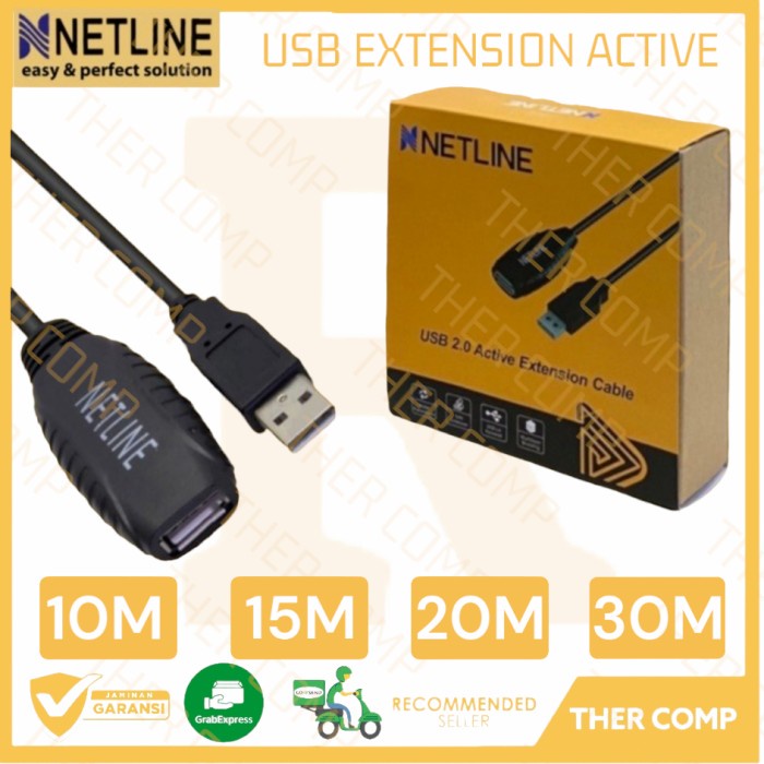 Jual Kabel USB Extension Aktif 10 Meter Cable USB Extender Active NETLINE | Shopee Indonesia