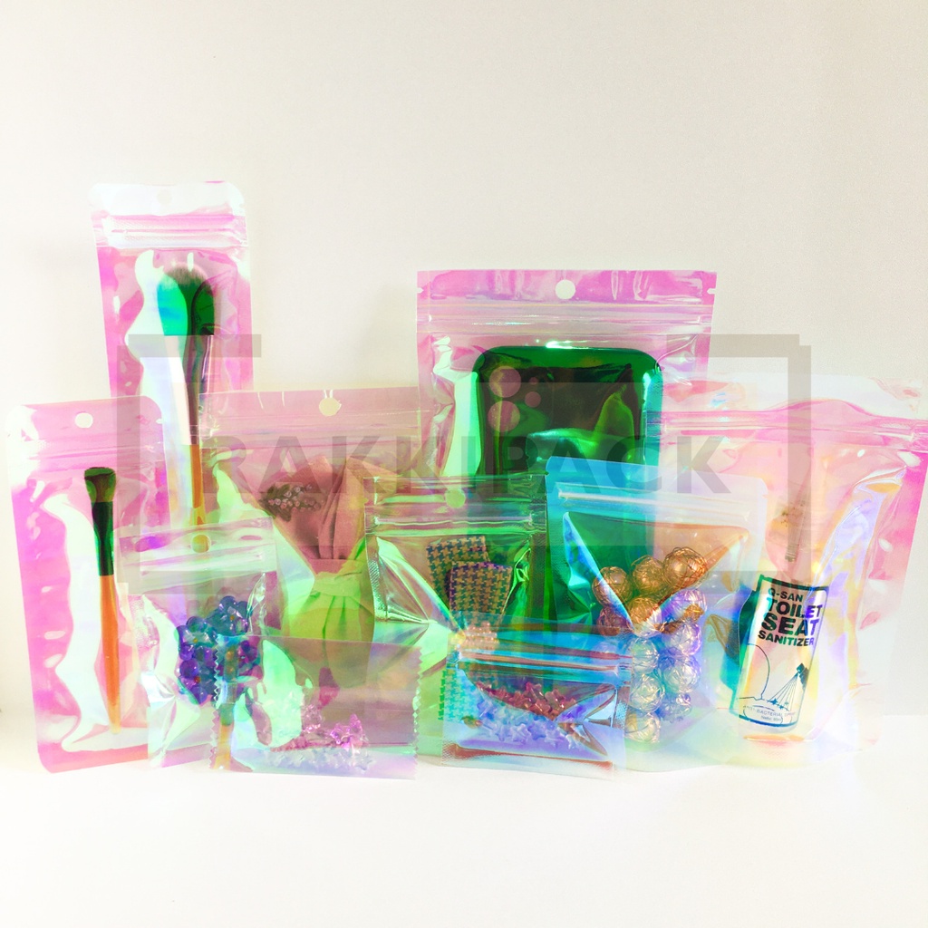 Jual plastik ziplock pink transparant rainbow plastik klip packaging ...