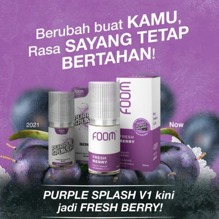 Jual LIQUID Foom Fresh Berry Salt Nic 30ML by Foom Lab | Shopee Indonesia