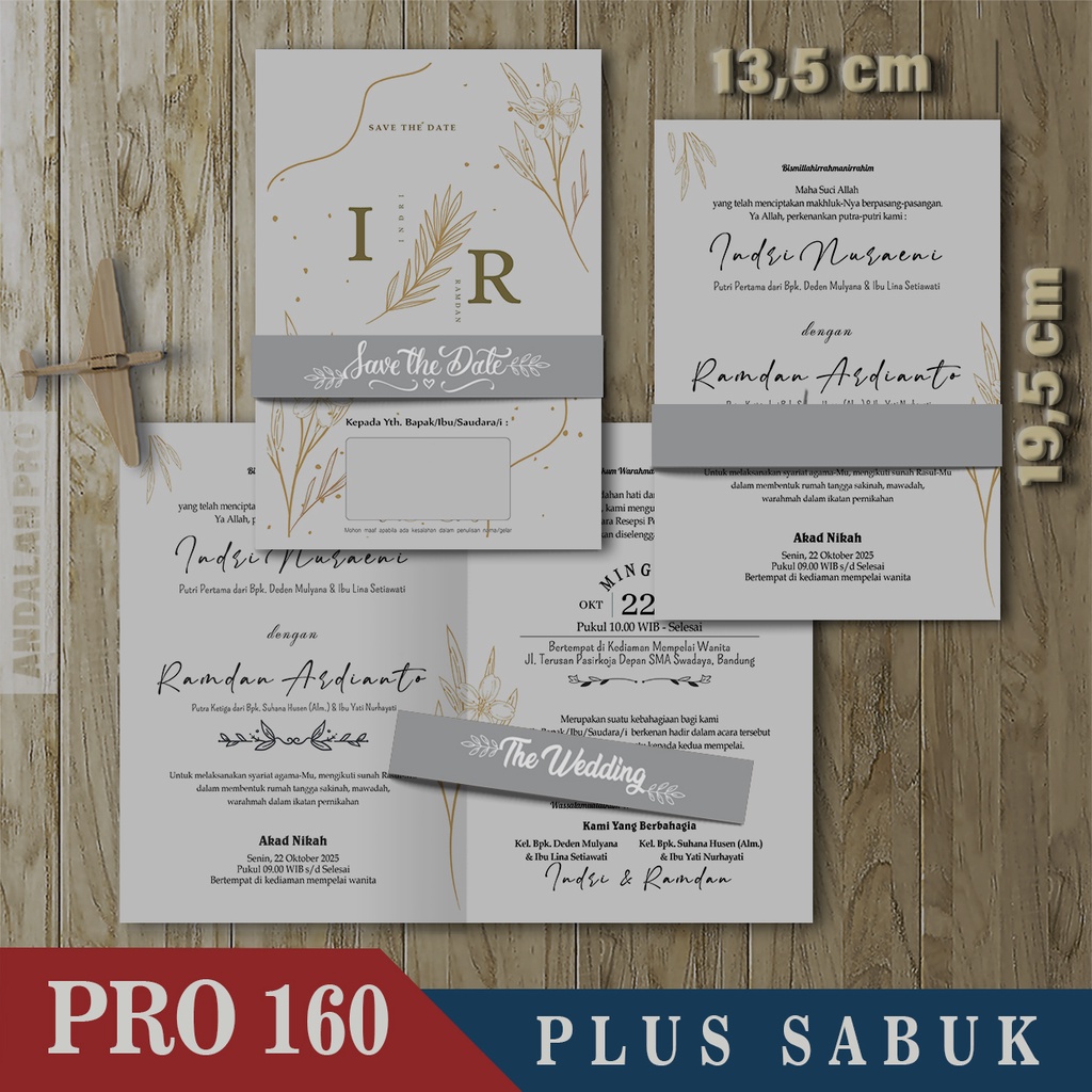 Jual Pro 160 Lipat 2 Plus Sabuk - Cetak Undangan Color / Berwarna ...