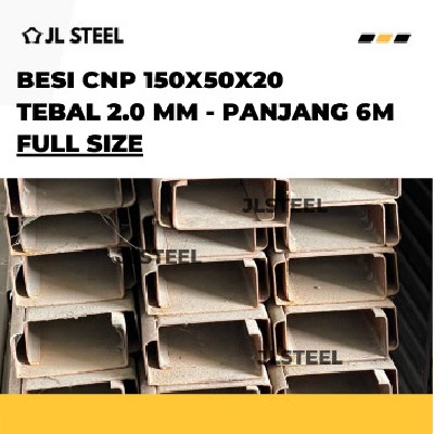 Jual JLSTEEL Besi CNP 150x50x20 Baja Ringan Canal C (2 mm) | Shopee ...
