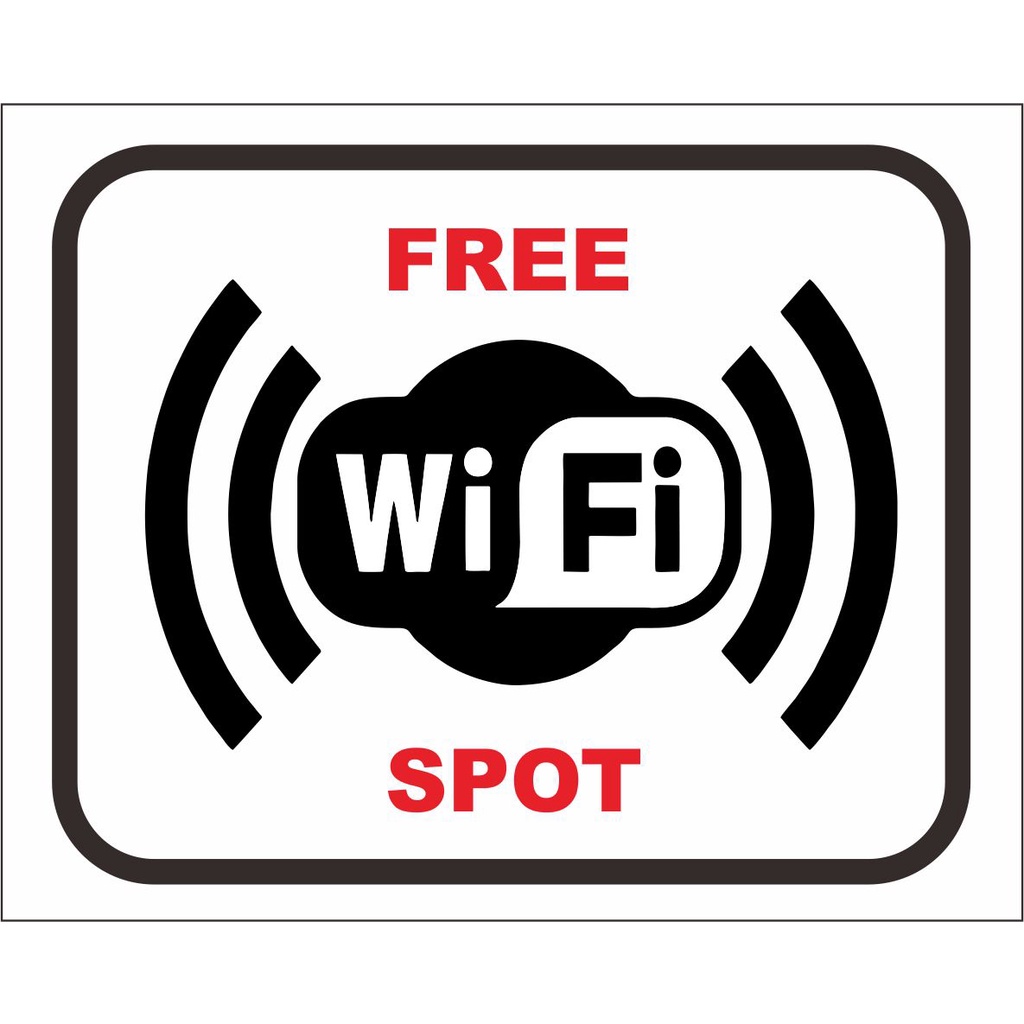 Jual Akrlik / Stiker Vinyl Free Wifi Spot Area | Shopee Indonesia