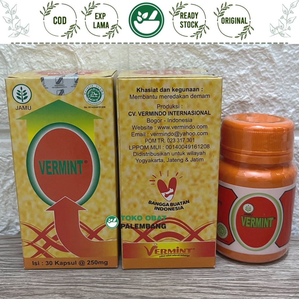 Jual VERMINT 30 KAPSUL TIPES DEMAM BERDARAH MIGRAIN DIABETES DARAH ...