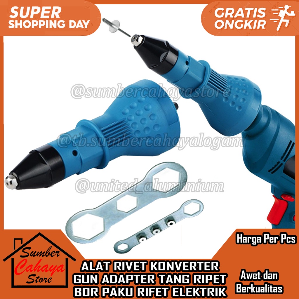 Jual ALAT RIVET TANG SAMBUNG KONVERTER BOR RIPET GUN ADAPTER RIFET ...