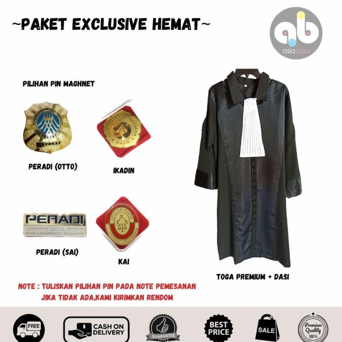 Jual PROMO HEMAT!!! TOGA PENGACARA/ADVOKAT PREMIUM 100% ORIGINAL BLACK ...