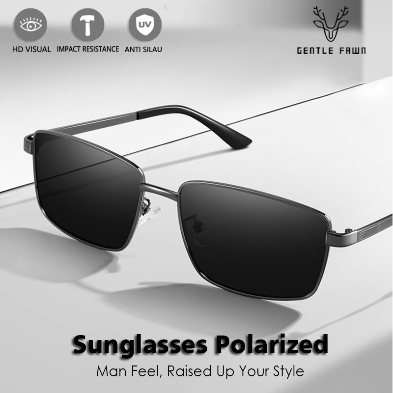 Jual GENTLE FAWN Kacamata Hitam Sunglasses Polarized Anti UV Anti Silau Design Style Square ...