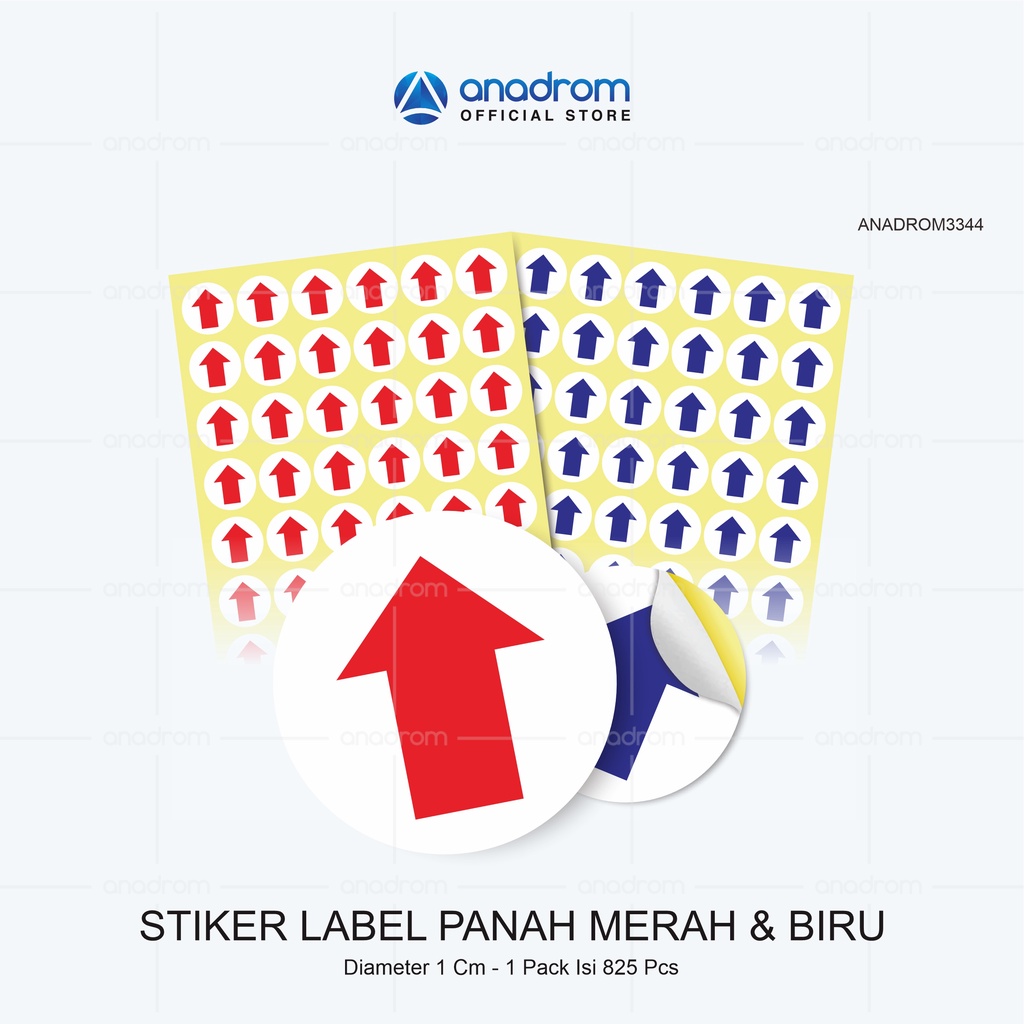 Jual Sticker Label Panah Merah & Biru | Sticker 1 Pack Isi 825 Pcs ...