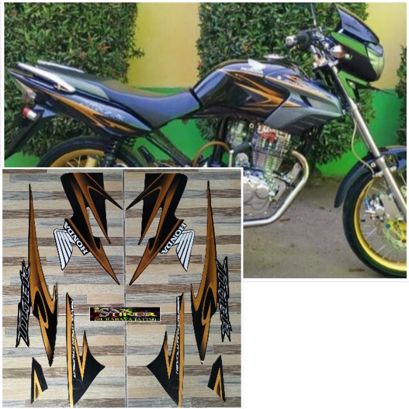 Jual striping original Honda Tiger Revo hitam gold tahun 2012 2013 ...