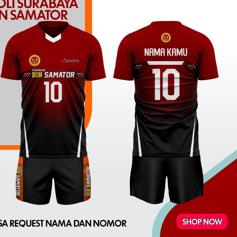 Jual _ UR BAJU SETELAN VOLI SURABAYA BIN SAMATOR BISA PAKAI NAMA DAN ...