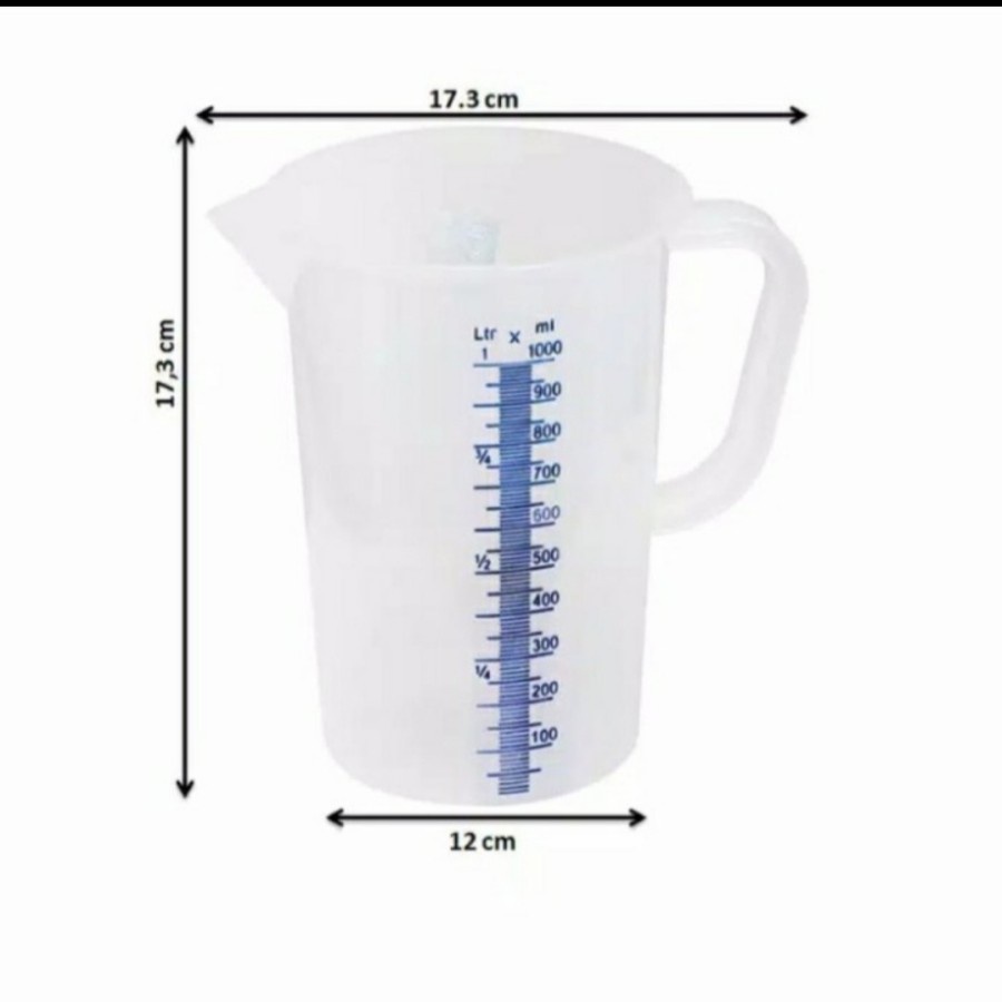 Jual GELAS UKUR PLASTIK 1000 ML / GELAS TAKAR 1 LITER | Shopee Indonesia