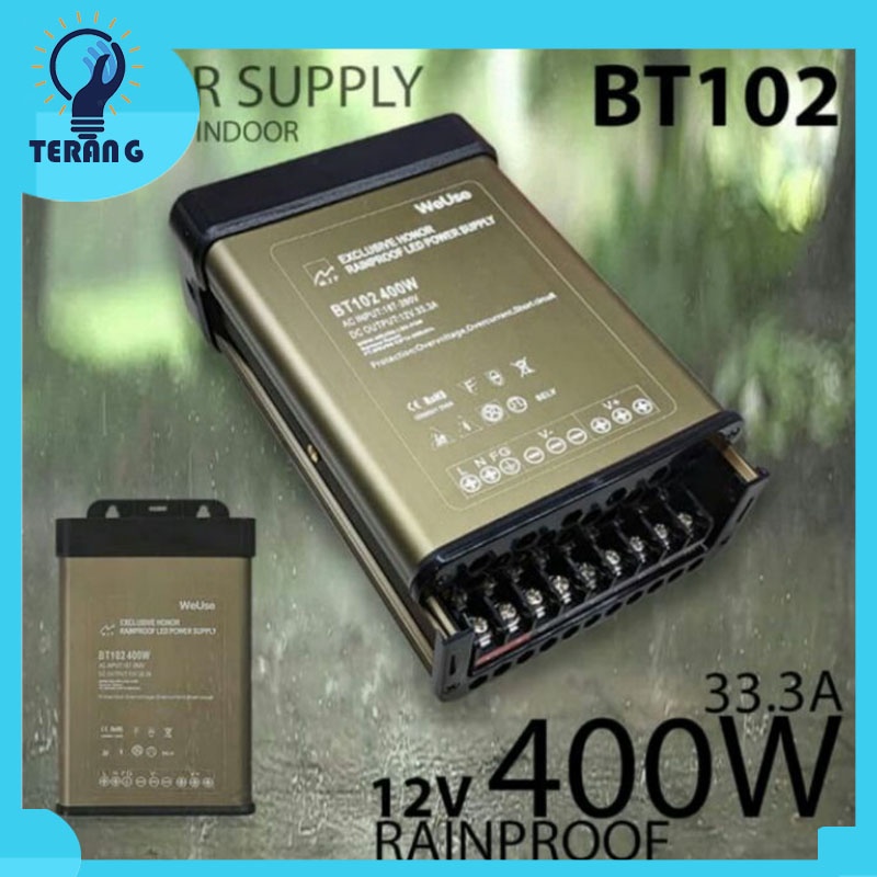 Jual Trafo outdoor 33.3A 12V waterproof led strip power supply box ...