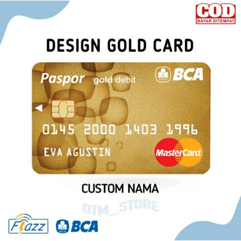 Jual Kartu FLAZZ BCA GEN 2 Terbaru Design Gold Card Custom Nama Satu ...