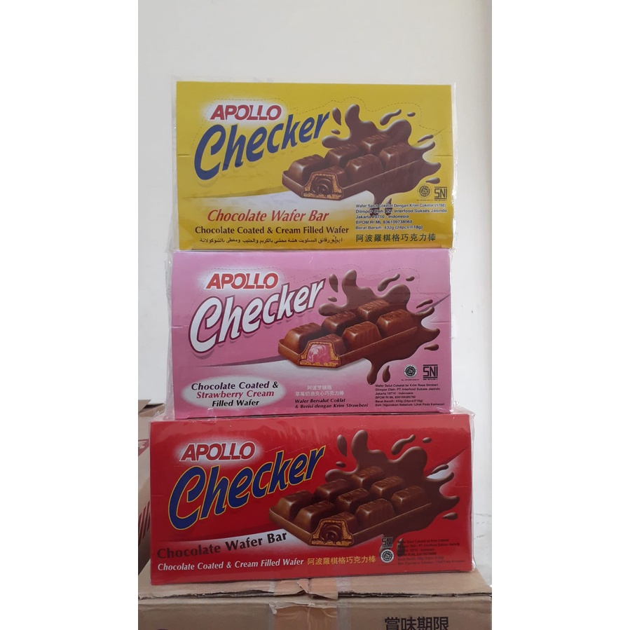 Jual Apollo Checker Chocolate wafer bar PER BOX | Shopee Indonesia