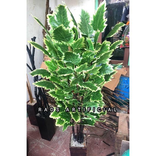 Jual pohon hias sudut 120cm / bunga hias sudut artificial sudah dengan ...