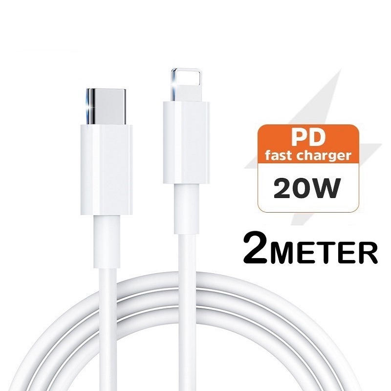 Jual Kabel Lightning type-c data Fast charging usb charger PD 20W 18W Quick 2m 1m 2 METER 1 M ...