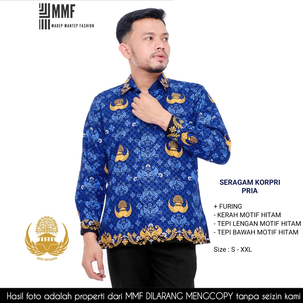 Jual Seragam Korpri Terbaru Pria Seragam Korpri Furing Kerah Hitam Baju Seragam Batik Korpri ...