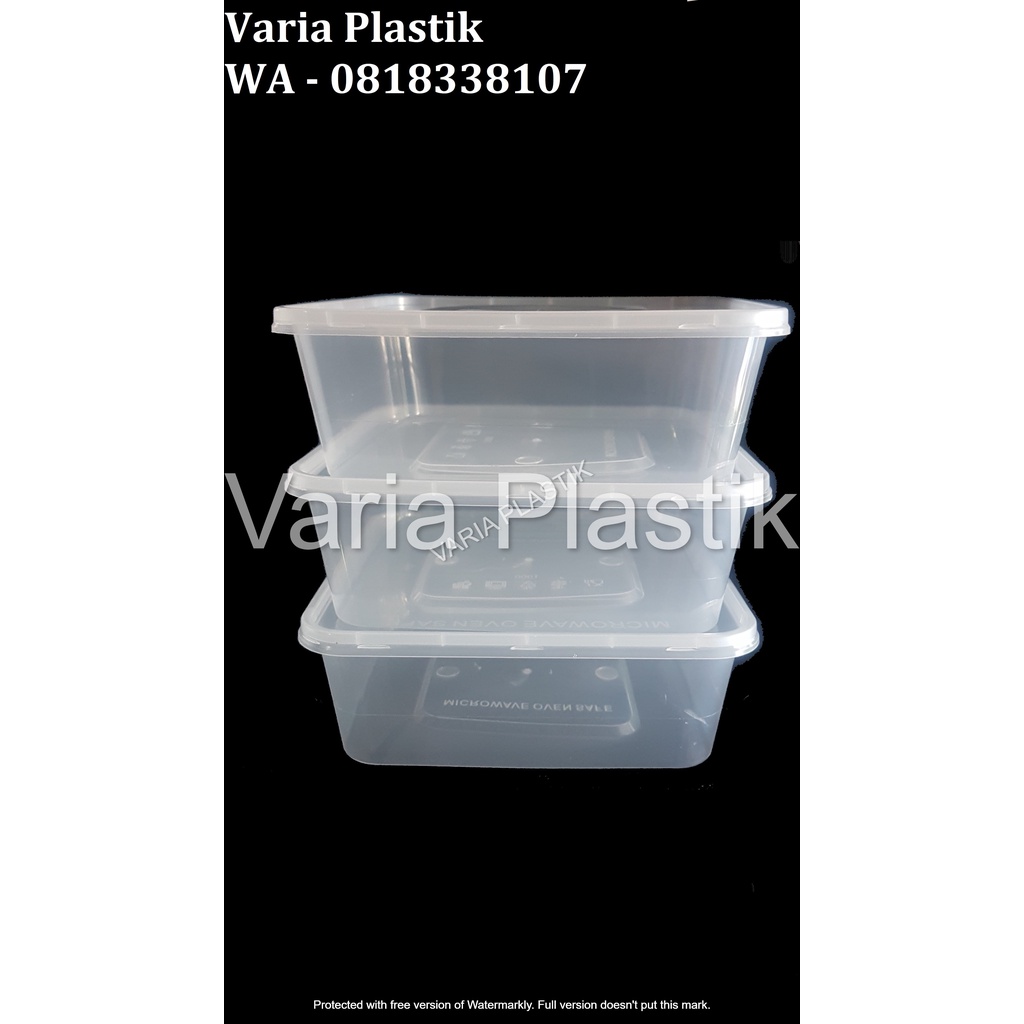 Jual 300 Thinwall Square Kotak Makan Plastik 1000 Ml Food