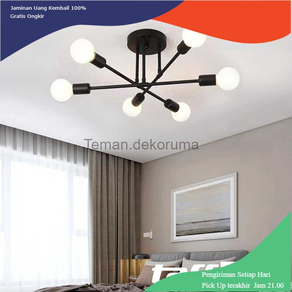 Jual TD - LMP TaffLED Fitting Lampu Plafon LED Minimalis Cabang 6 E27 260V - X099 | Shopee Indonesia