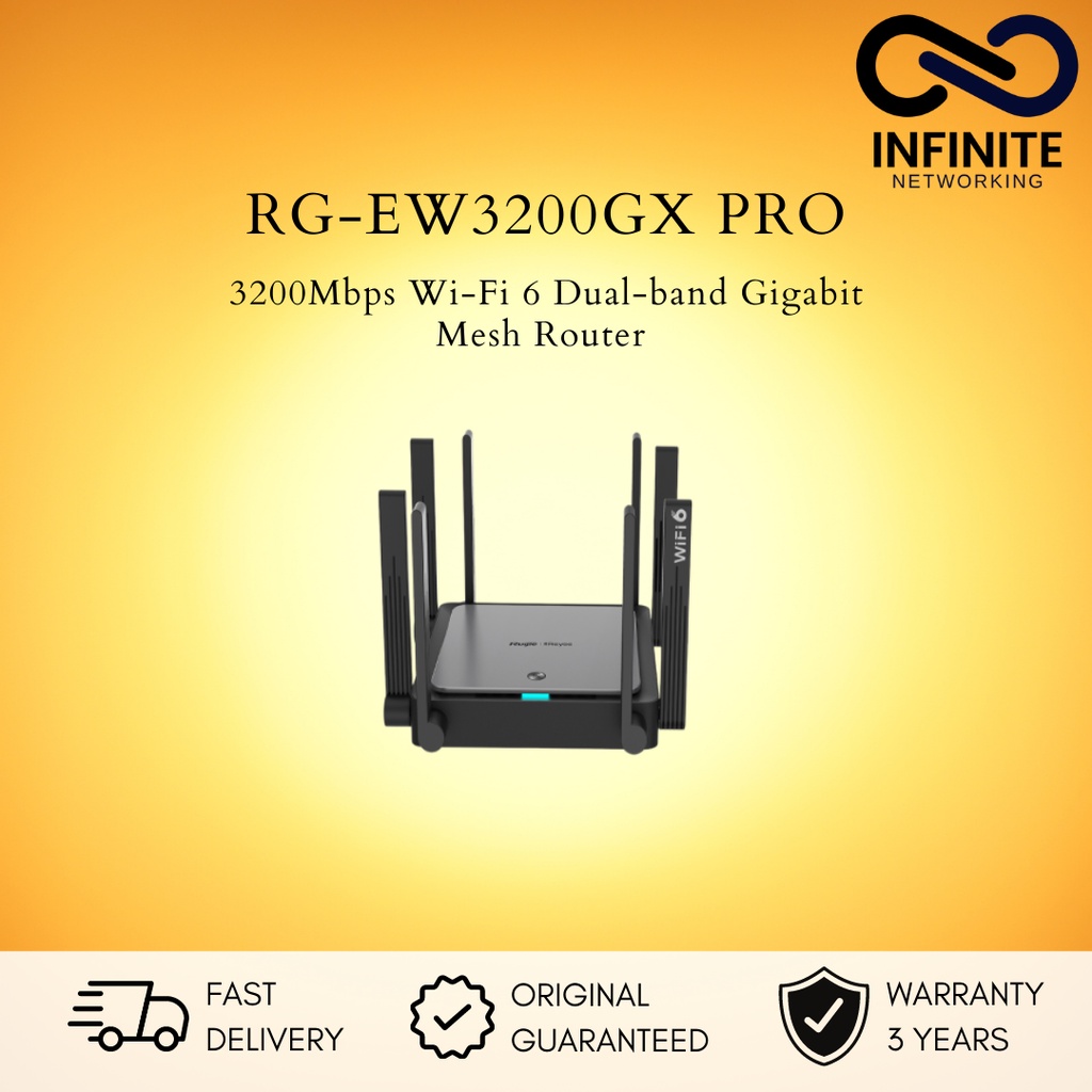 Jual Ruijie Reyee RG-EW3200GX PRO 3200M Wi-Fi 6 Dual-band Gigabit Mesh ...