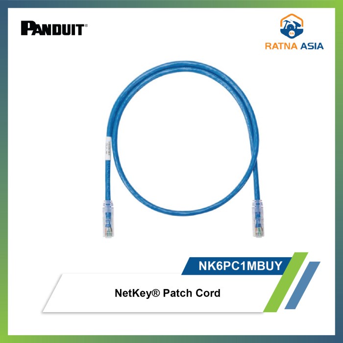 Jual Kabel LAN UTP Panduit NetKey Patch Cord 1 Meter Warna Biru ...