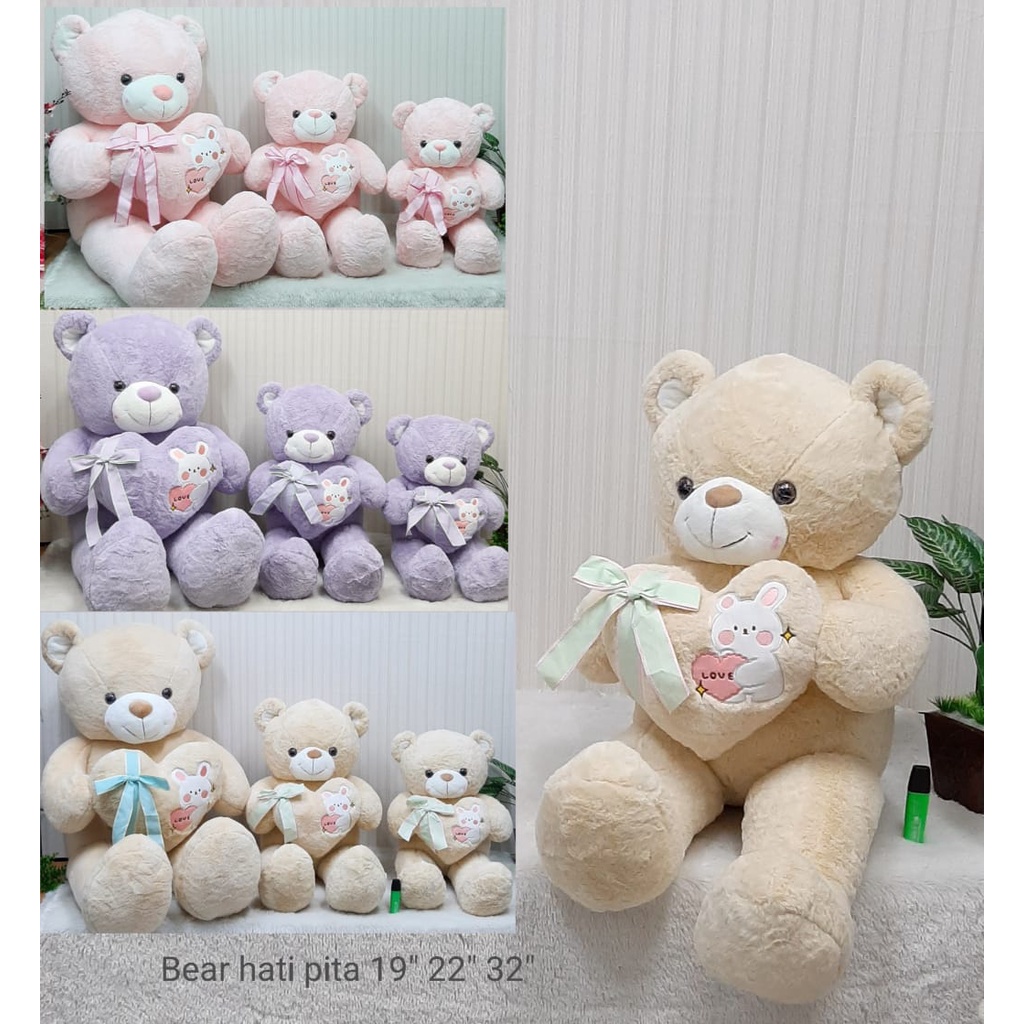 Jual Boneka Teddy Bear Pita Hati 60cm kado hadiah anak kekasih ultah ...