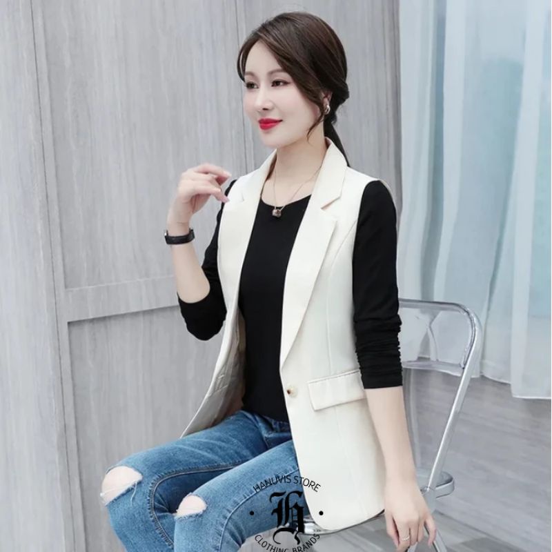 Jual Jas Rompi Wanita Modern Blazer Wanita Model Rompi | Shopee Indonesia