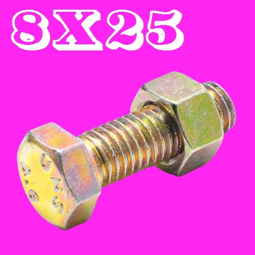 Jual Baut mur 8x25 kunci 14 m8x25 m8 m 8 x 25 baud kuning warna random baut jogja bautjogja ...