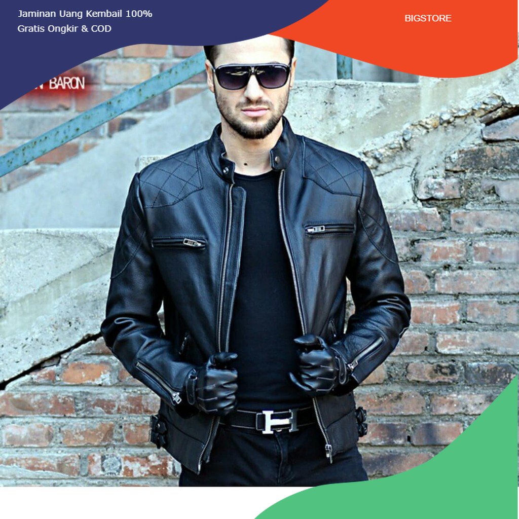 Jual Jaket Motor Turing Motor Sport Bikers Moge Semi Kulit | Shopee ...