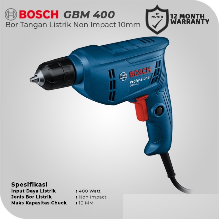 Jual BOSCH GBM 400 MESIN BOR 10mm Keyless GBM400 | Shopee Indonesia
